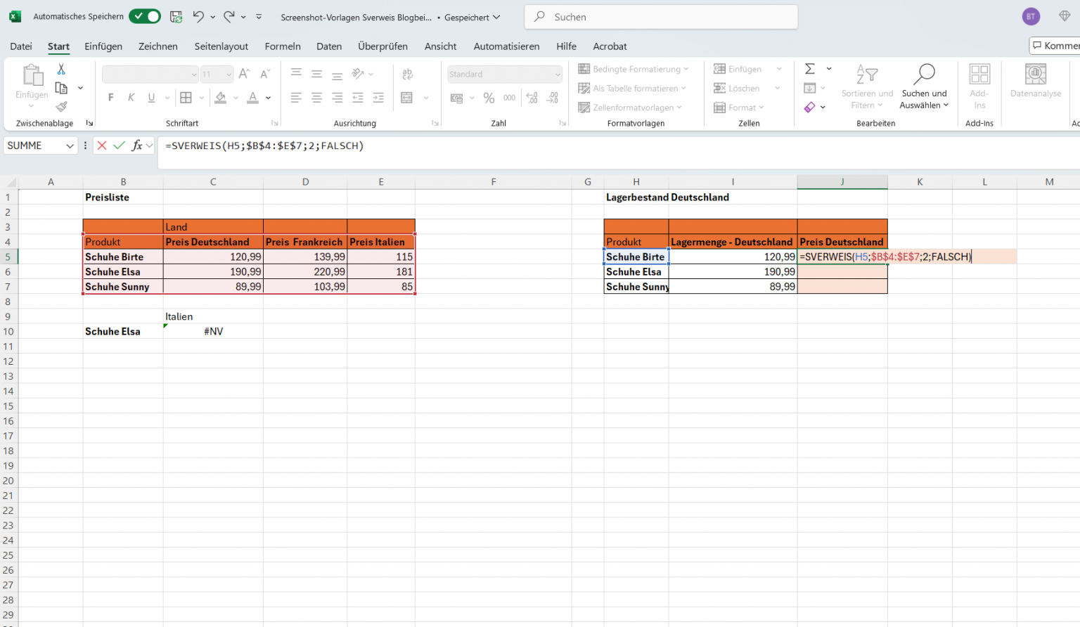 SVERWEIS in Excel – Einfach erklärt mit Beispiel – PC-COLLEGE Blog